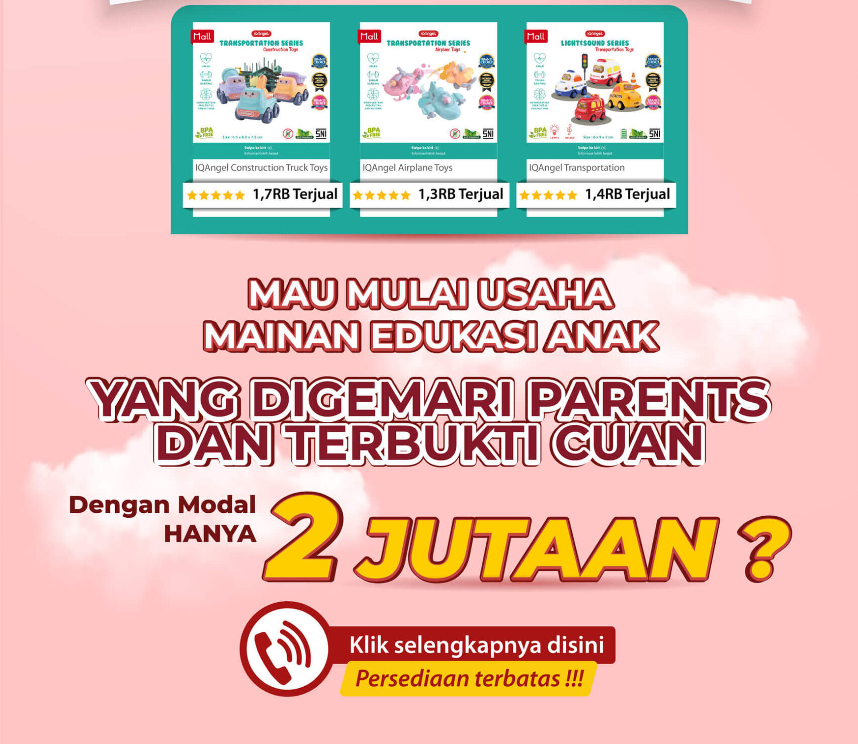 Paket Usaha Mainan Anak IQ Angel